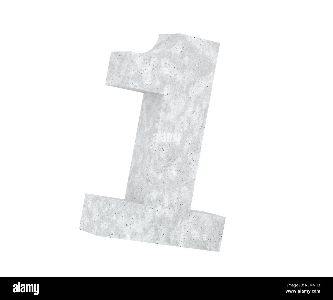 3D rendering concrete number 1 one. 3D render Illustration Stock Photo ...