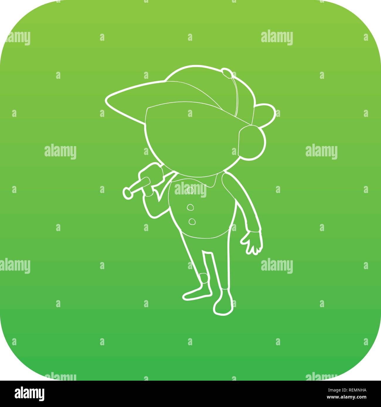 Standing player icon green vector Stock Vector Image & Art - Alamy