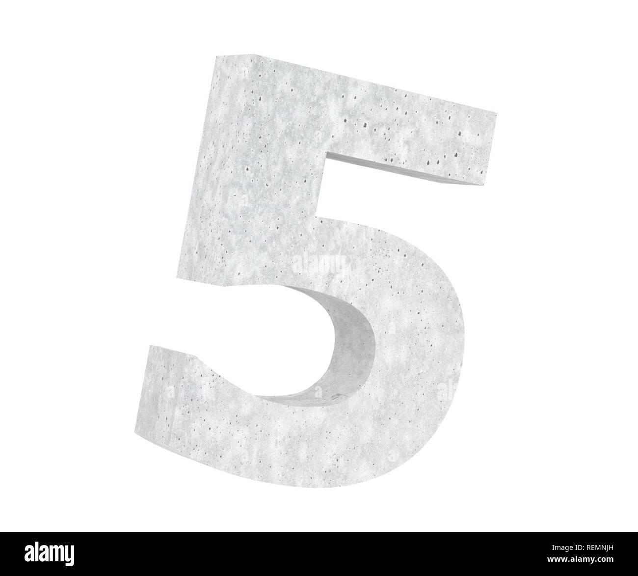 3D rendering concrete number 5 five. 3D render Illustration Stock Photo ...