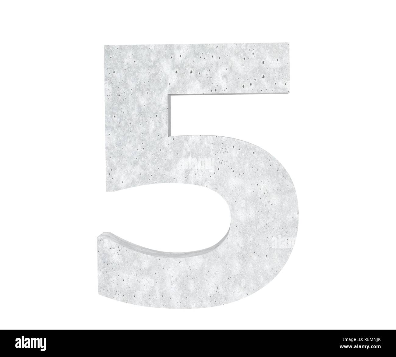 3D rendering concrete number 5 five. 3D render Illustration Stock Photo ...
