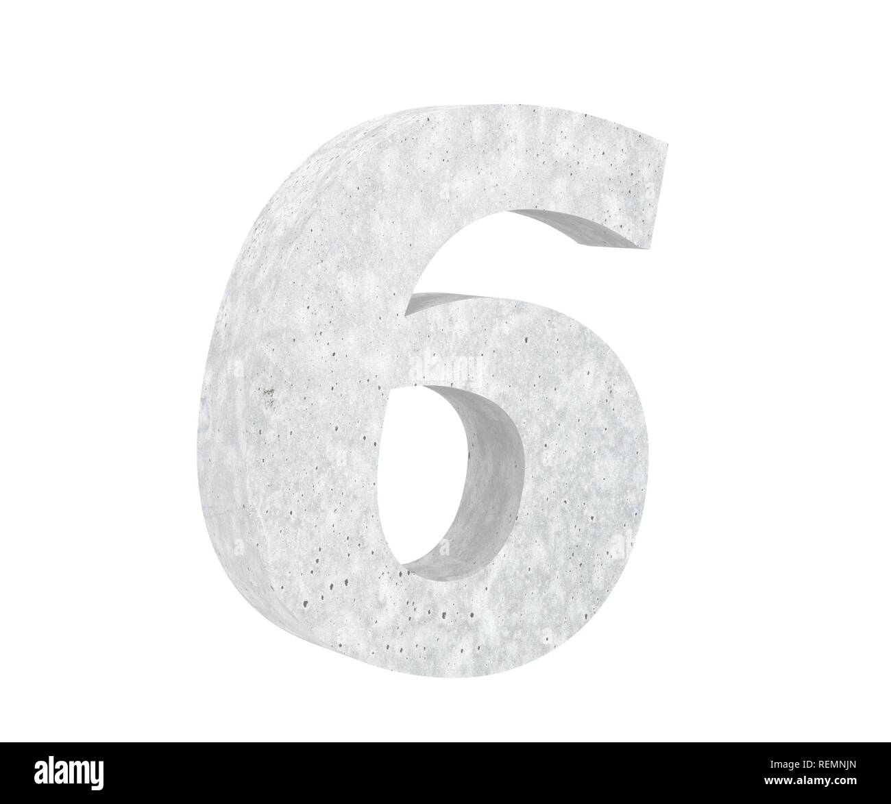 3D rendering concrete number 6 six. 3D render Illustration Stock Photo ...