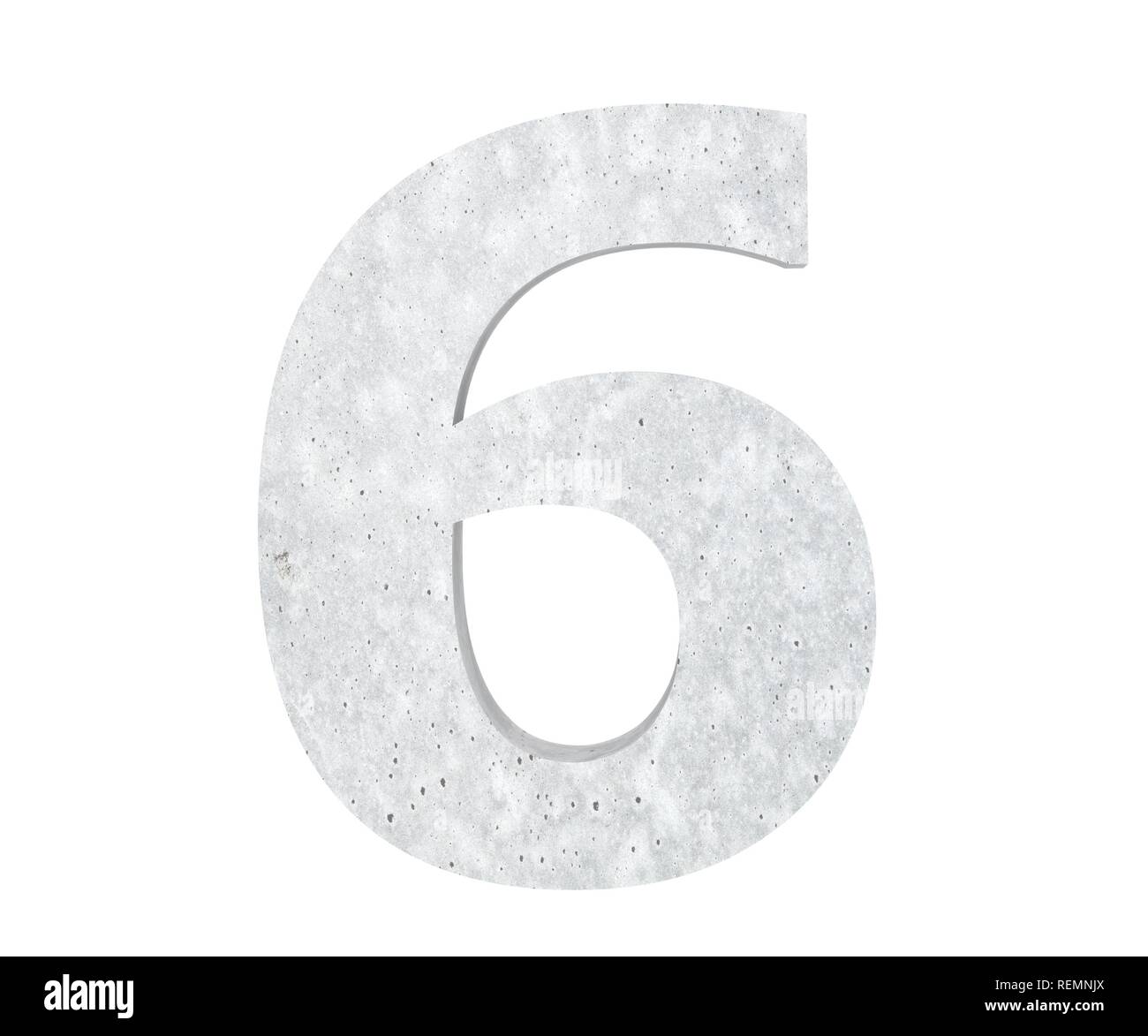 3D rendering concrete number 6 six. 3D render Illustration Stock Photo ...