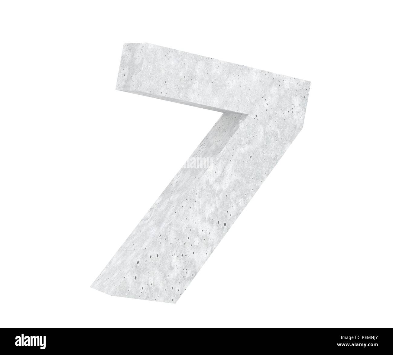 3D rendering concrete number 7 seven. 3D render Illustration Stock ...