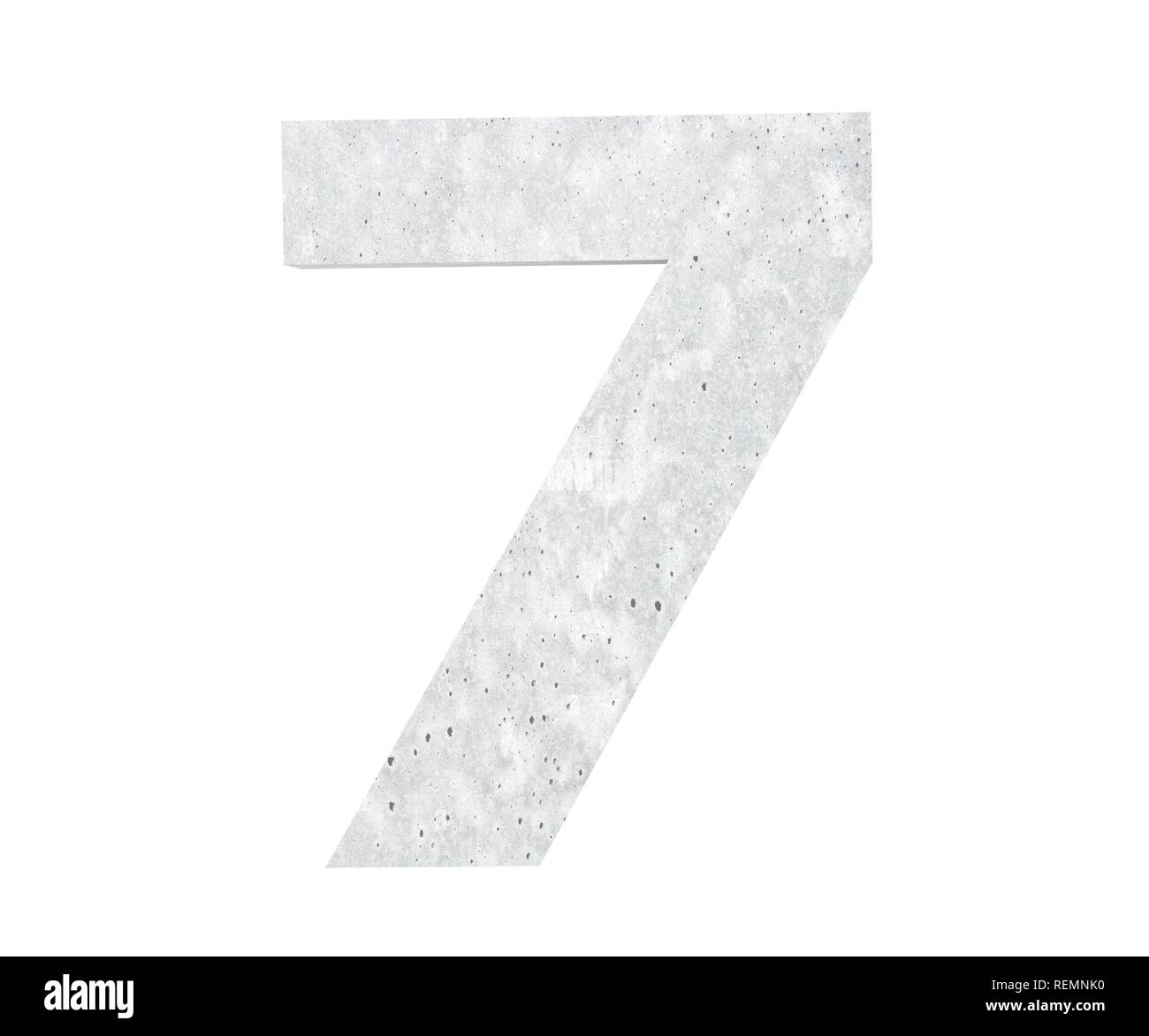 3D rendering concrete number 7 seven. 3D render Illustration Stock ...