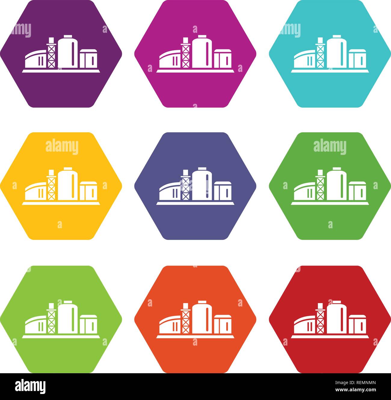 Chemical plant icons set 9 vector Stock Vector Image & Art - Alamy