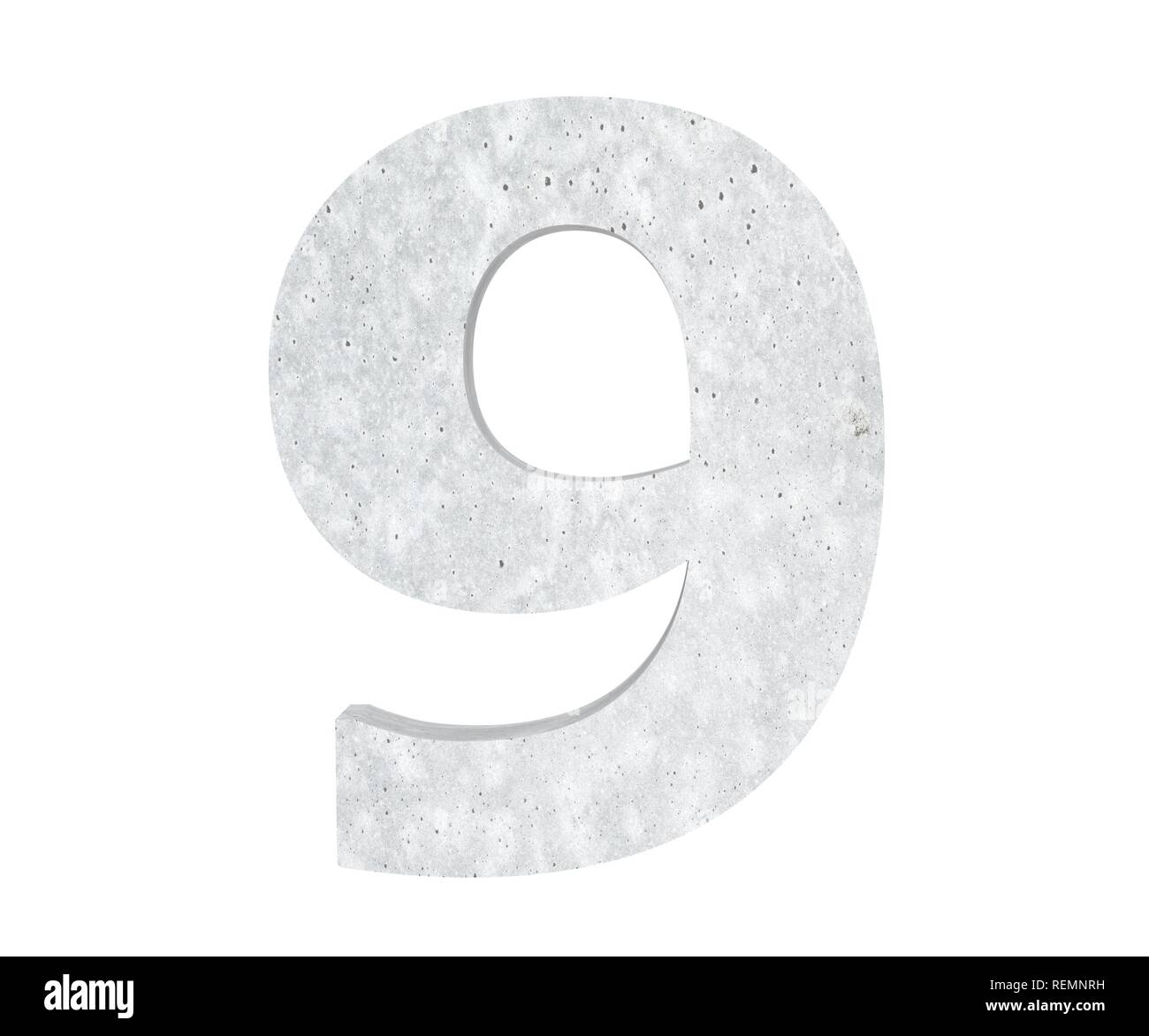 3D rendering concrete number 9 nine. 3D render Illustration Stock Photo ...