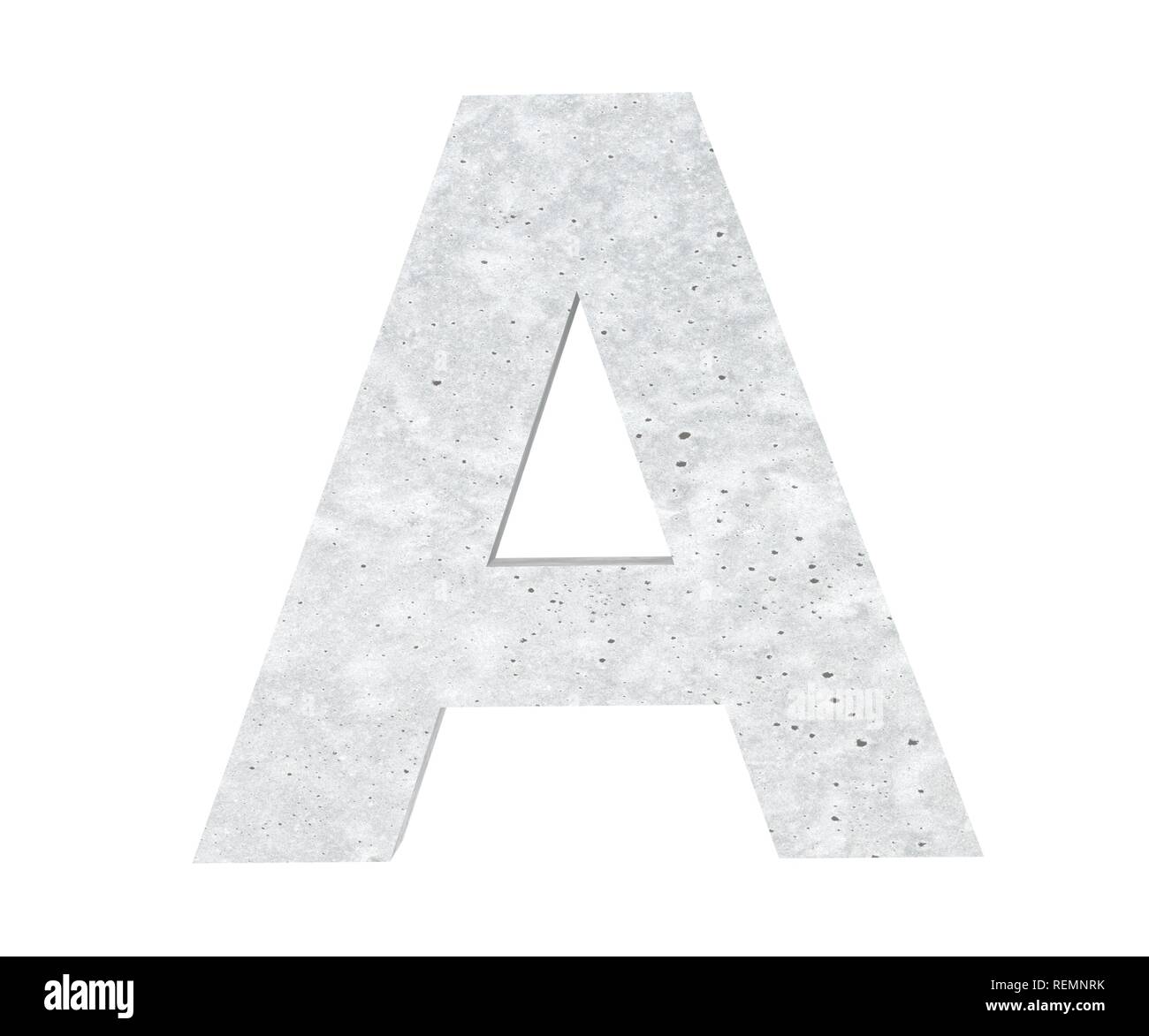 Concrete Capital Letter - A isolated on white background. 3D render ...
