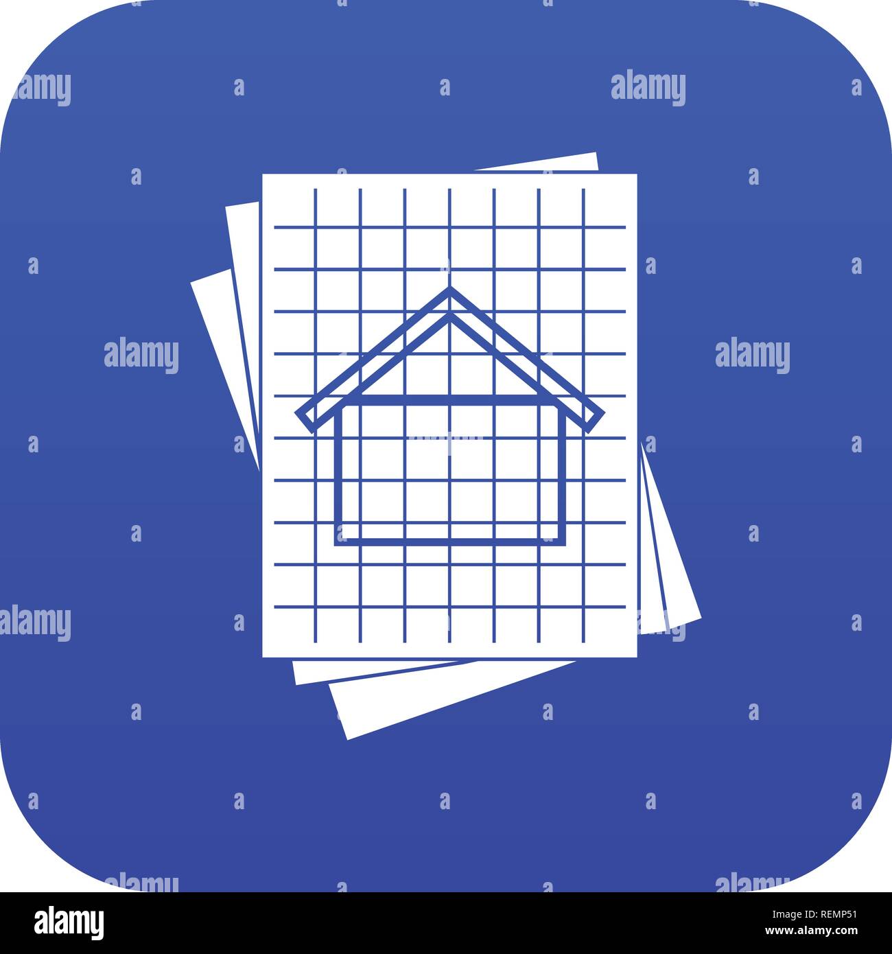 House blueprint icon digital blue Stock Vector Image & Art - Alamy