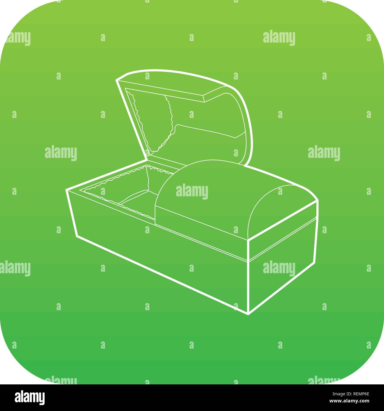 Opened coffin icon green vector Stock Vector Image & Art - Alamy