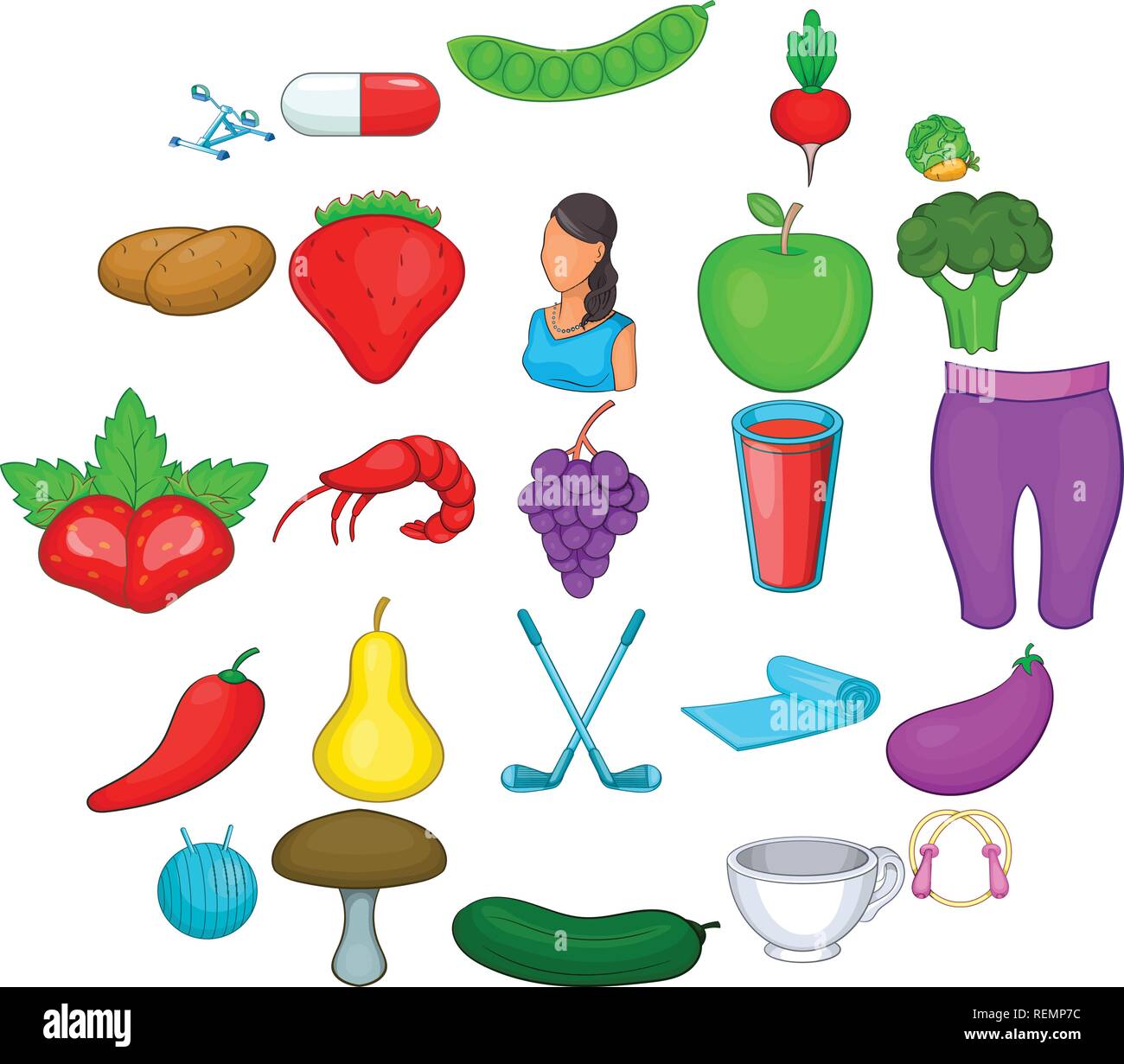 Low calorie icons set, cartoon style Stock Vector Image & Art - Alamy