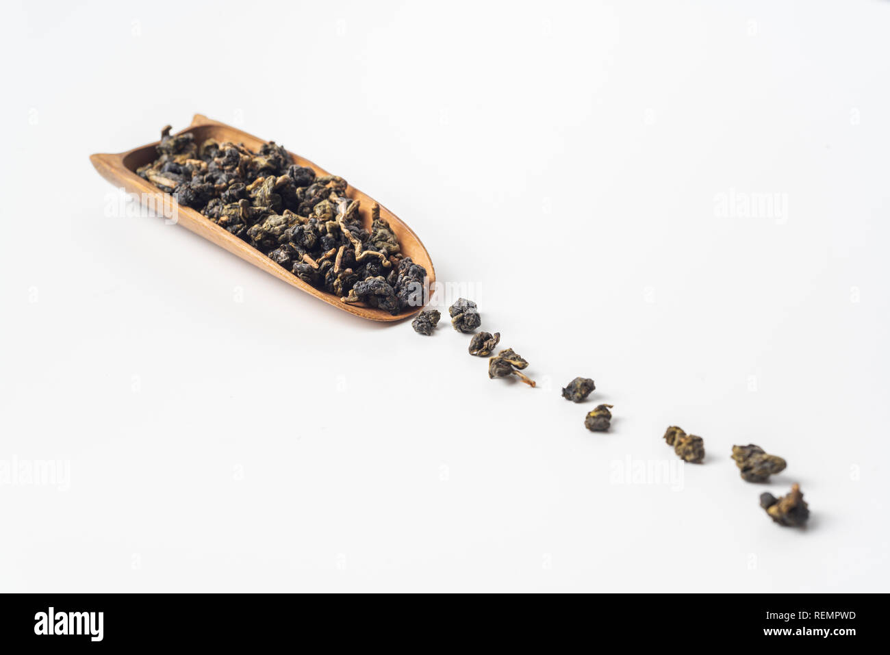 Asia culture and design concept - dry taiwan oolong tea dust Stock ...
