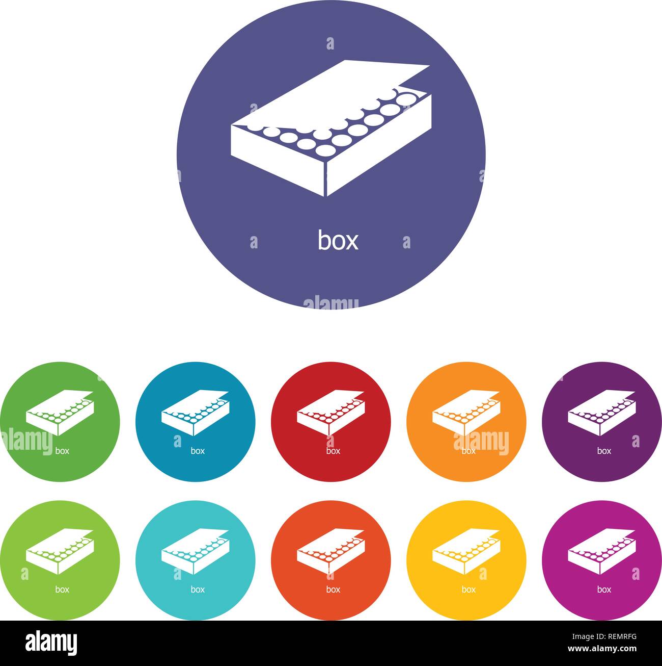 Box icons set vector color Stock Vector Image & Art - Alamy