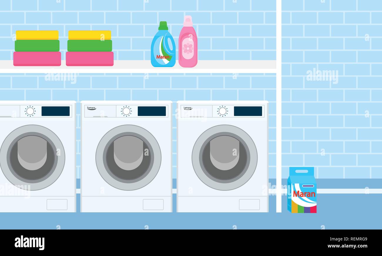 Subsoil laundry concept banner, flat style Stock Vector Image & Art - Alamy