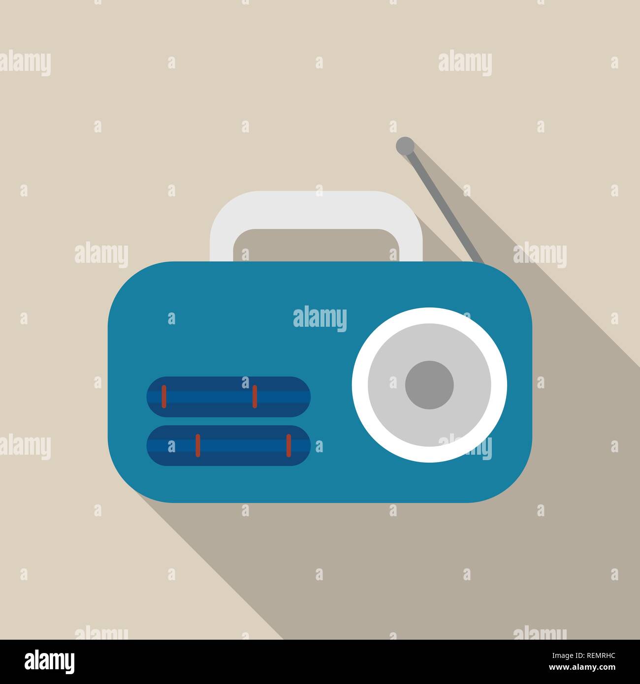Blue radio icon, flat style Stock Vector Image & Art - Alamy