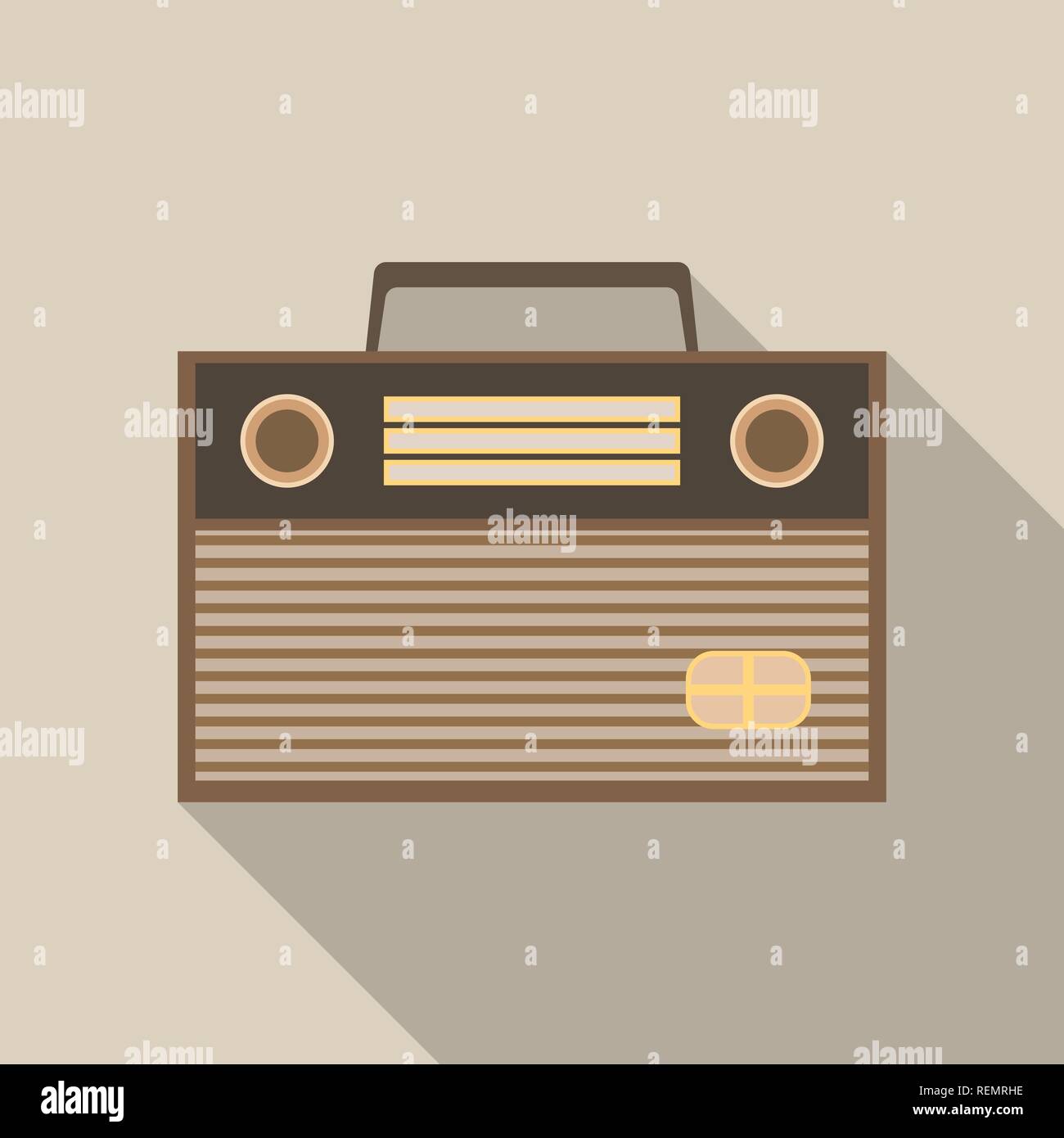 Vintage radio icon, flat style Stock Vector Image & Art - Alamy