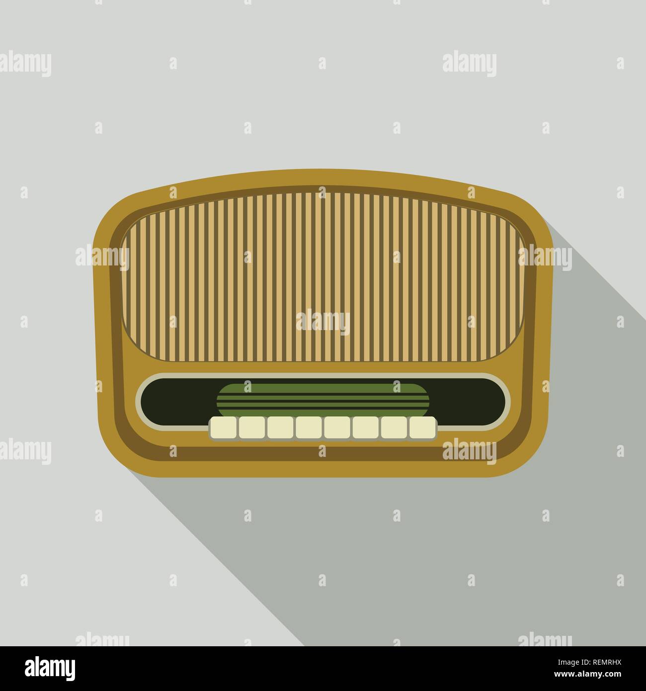 Vintage am radio icon, flat style Stock Vector Image & Art - Alamy