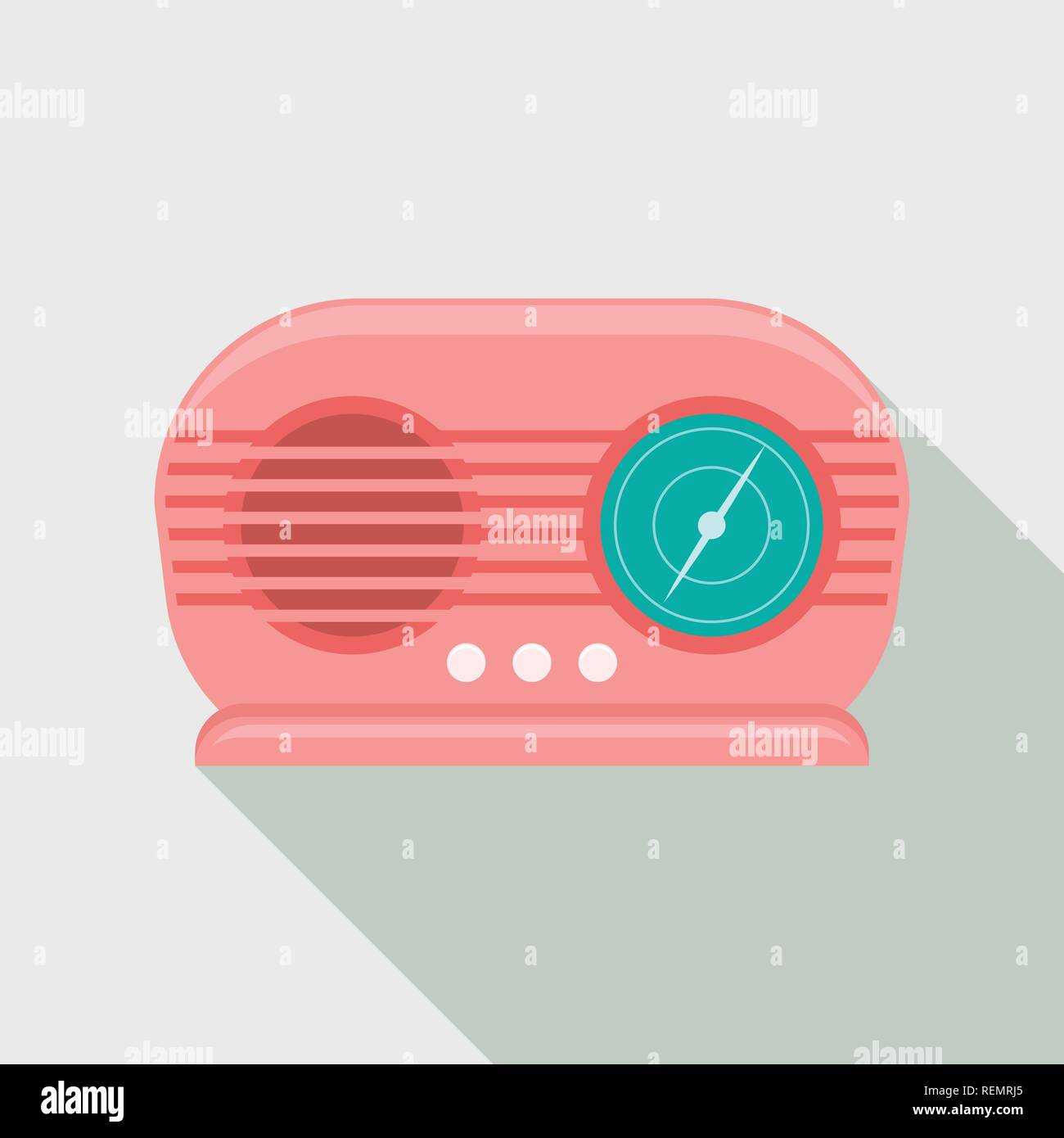Retro red radio icon, flat style Stock Vector Image & Art - Alamy