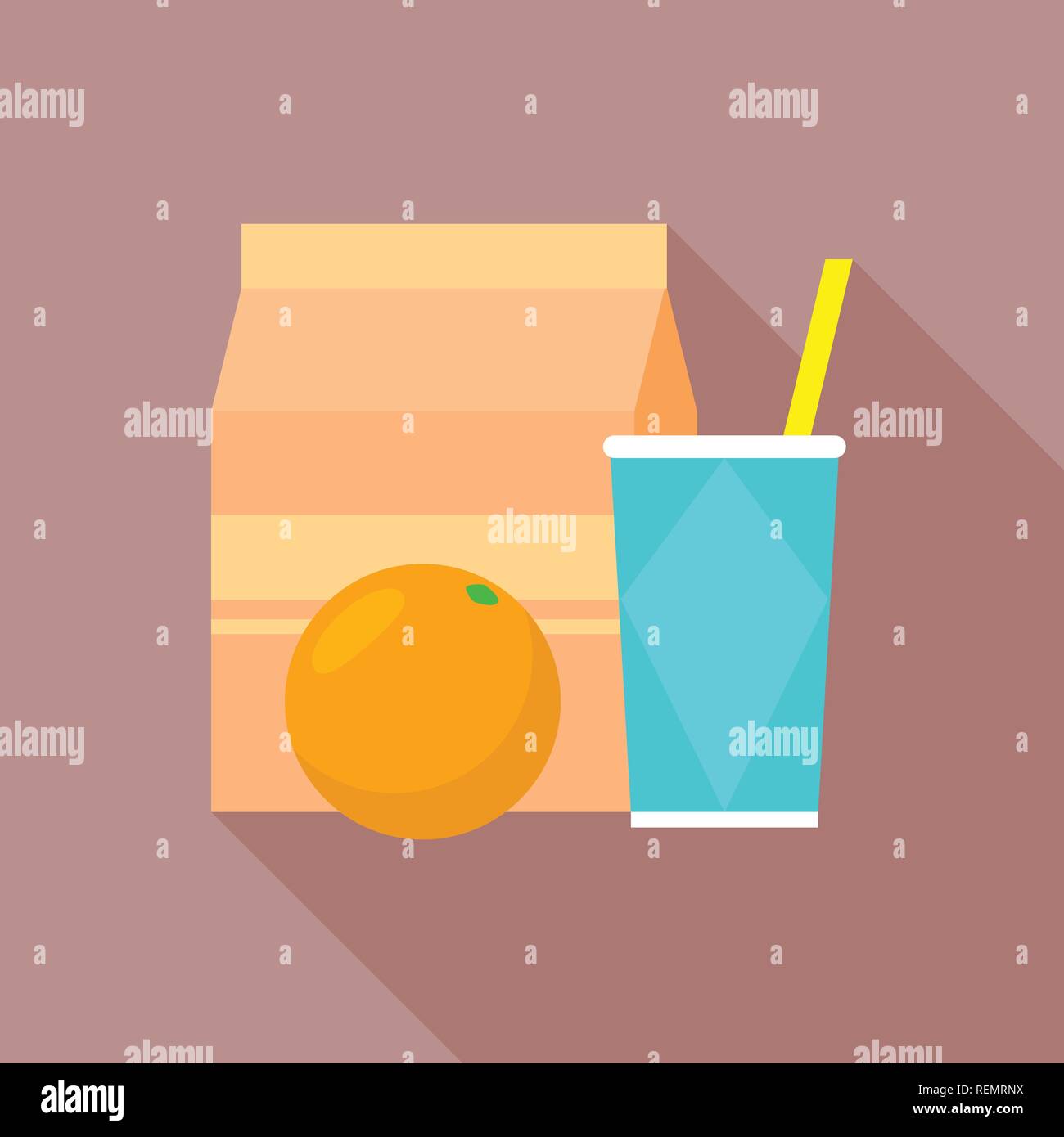 Healthy paper lunchbox icon, flat style Stock Vector Image & Art - Alamy