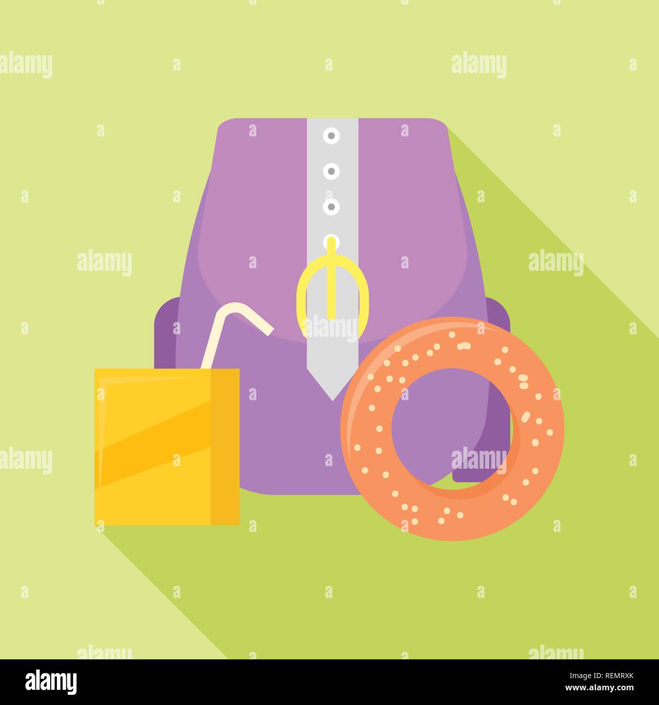 Pink backpack lunchbox icon, flat style Stock Vector Image & Art - Alamy