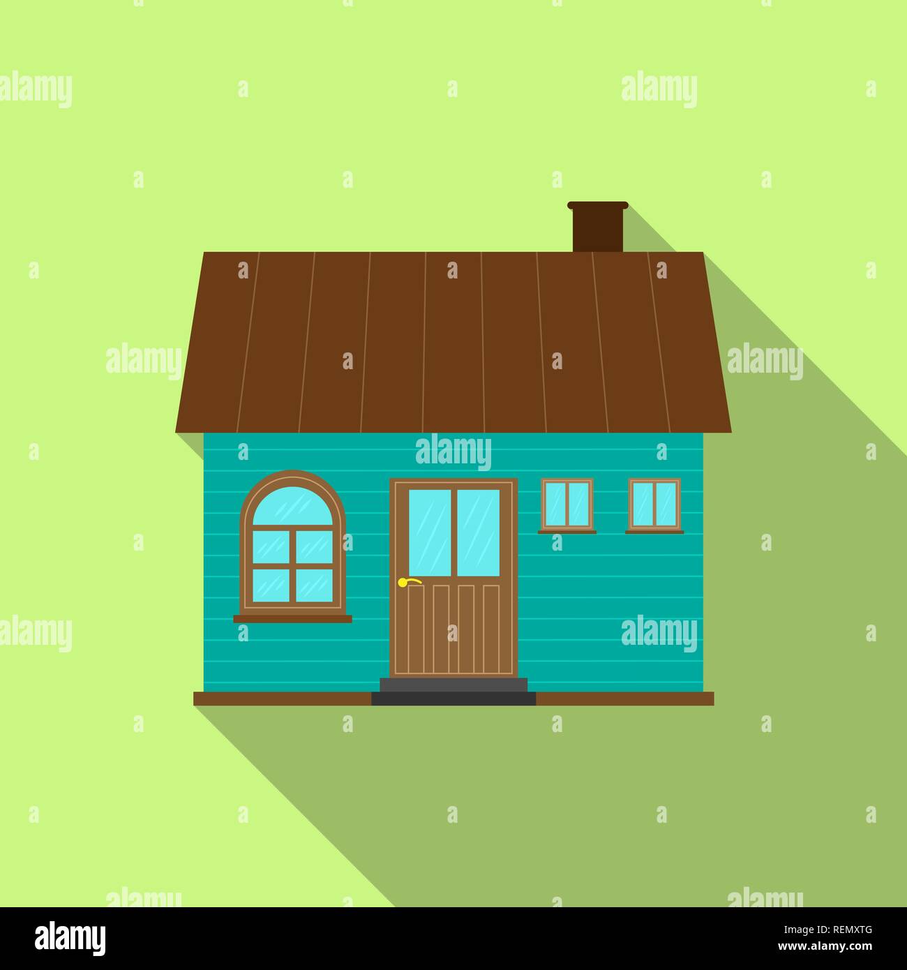 Country house design, flat image, long shadow Stock Vector Image & Art ...