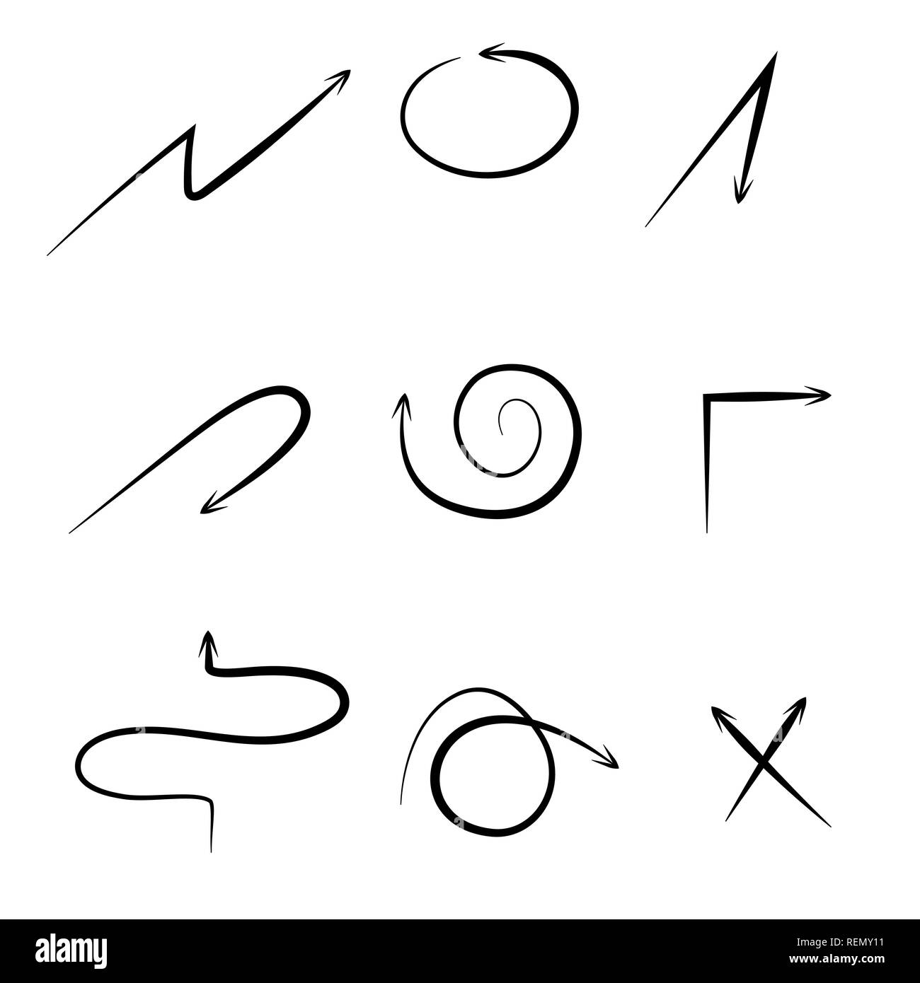 Set of curly arrows to render images, simple style Stock Vector Image ...