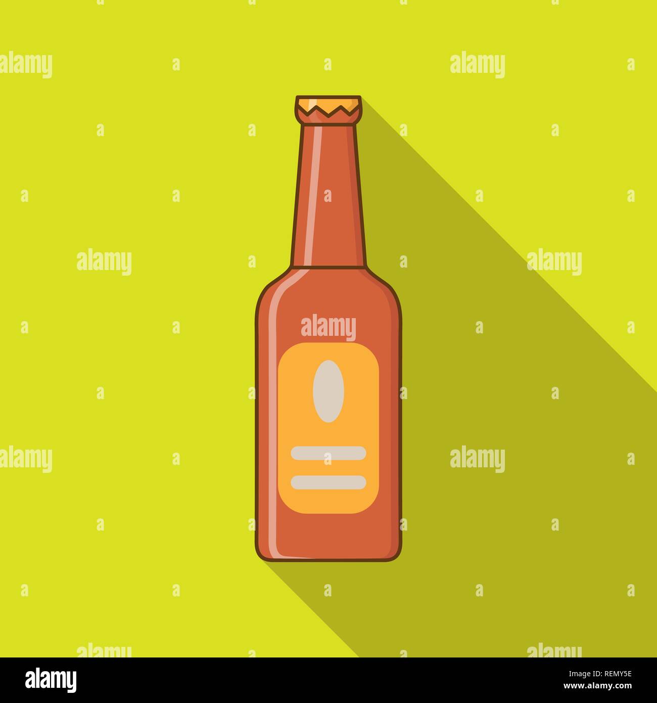 Color flat illustration of a bottle, long shadow Stock Vector Image ...