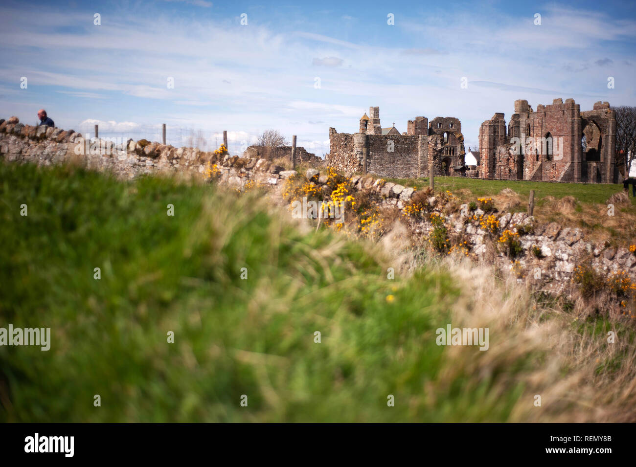 Lindisfarne Priory on Holy Island Stock Photo - Alamy
