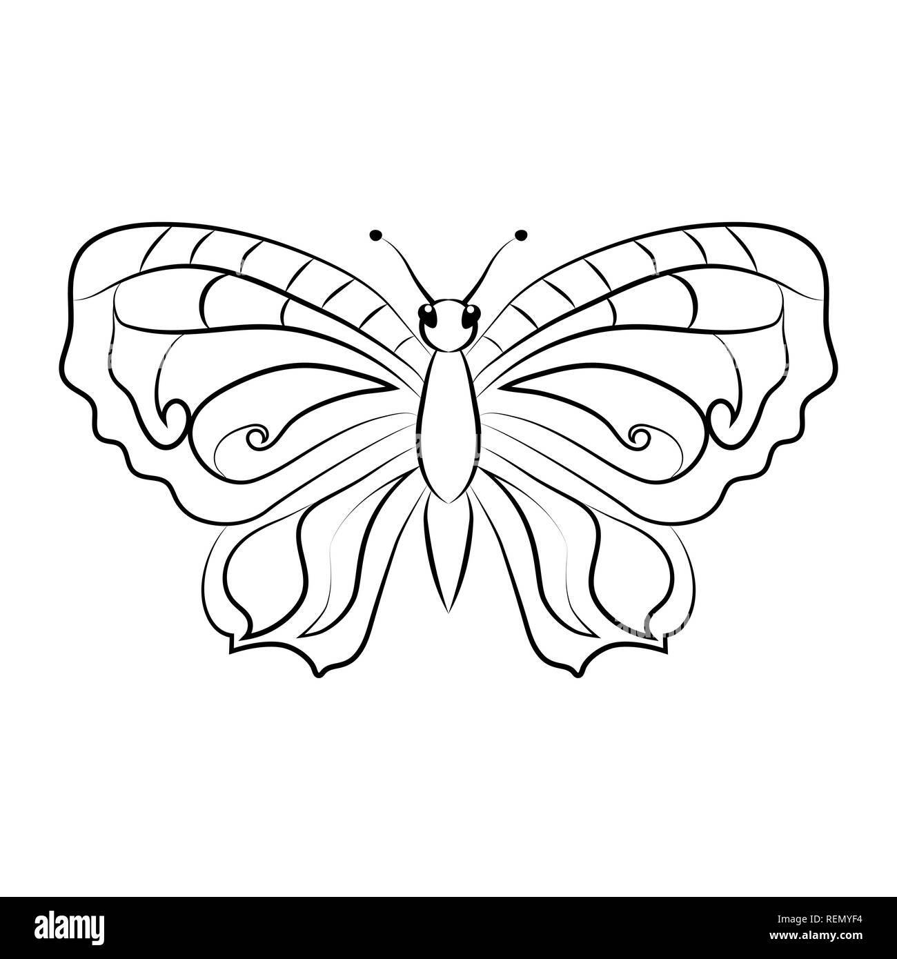 Silhouette flat simple drawing Cut Out Stock Images & Pictures - Alamy