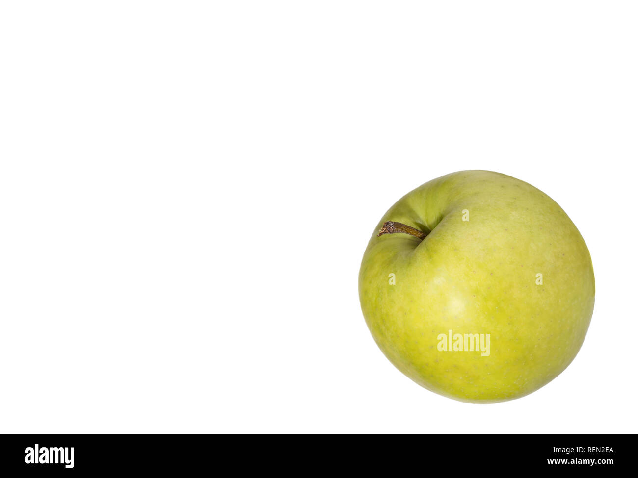 image of one big green apple on white background Stock Photo - Alamy