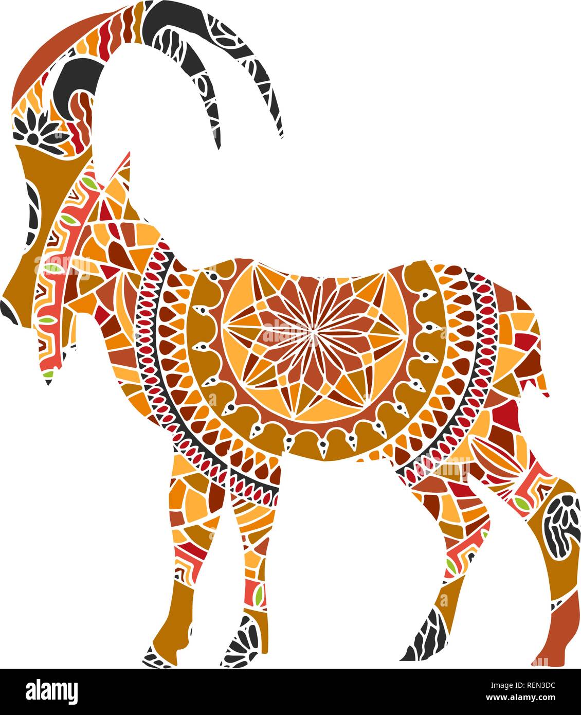 vector Ornamental decorative symbol of the goat Stock Vector Image ...
