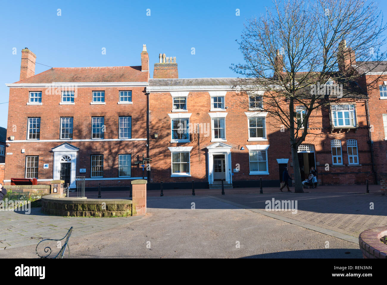Georgian red brick buildings in Dam Street, Lichfield, Staffordshire ...
