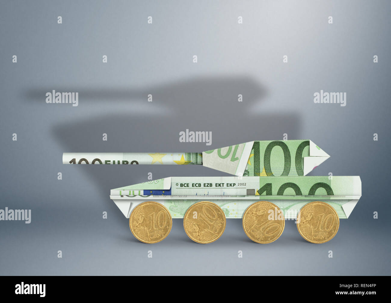 weapon budget concept, money as military tank Stock Photo - Alamy