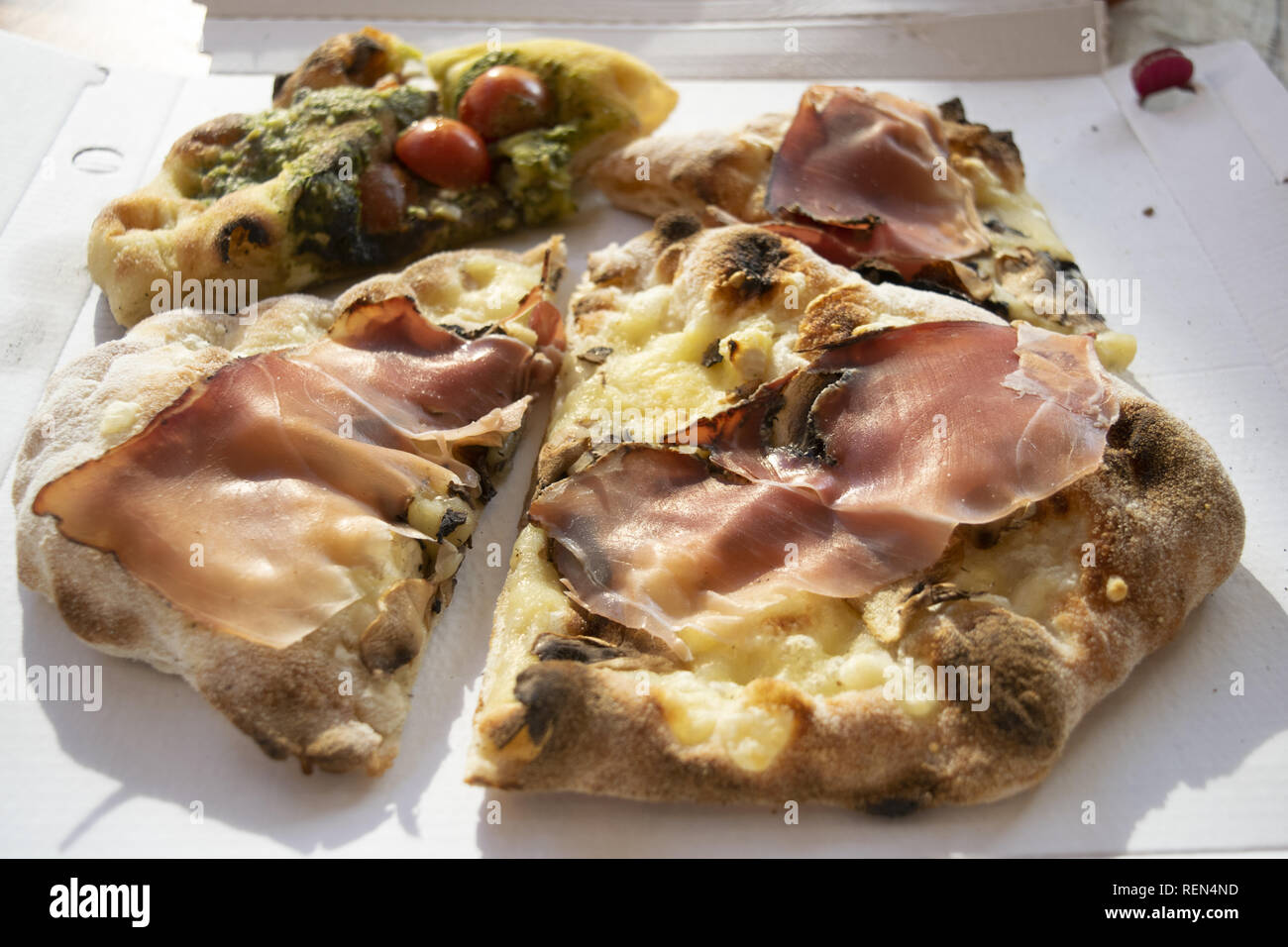 roman pinsa a typical roman kind of pizza Stock Photo - Alamy