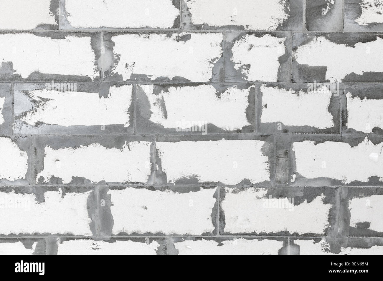 New stone wall made of white foam concrete blocks, background photo ...
