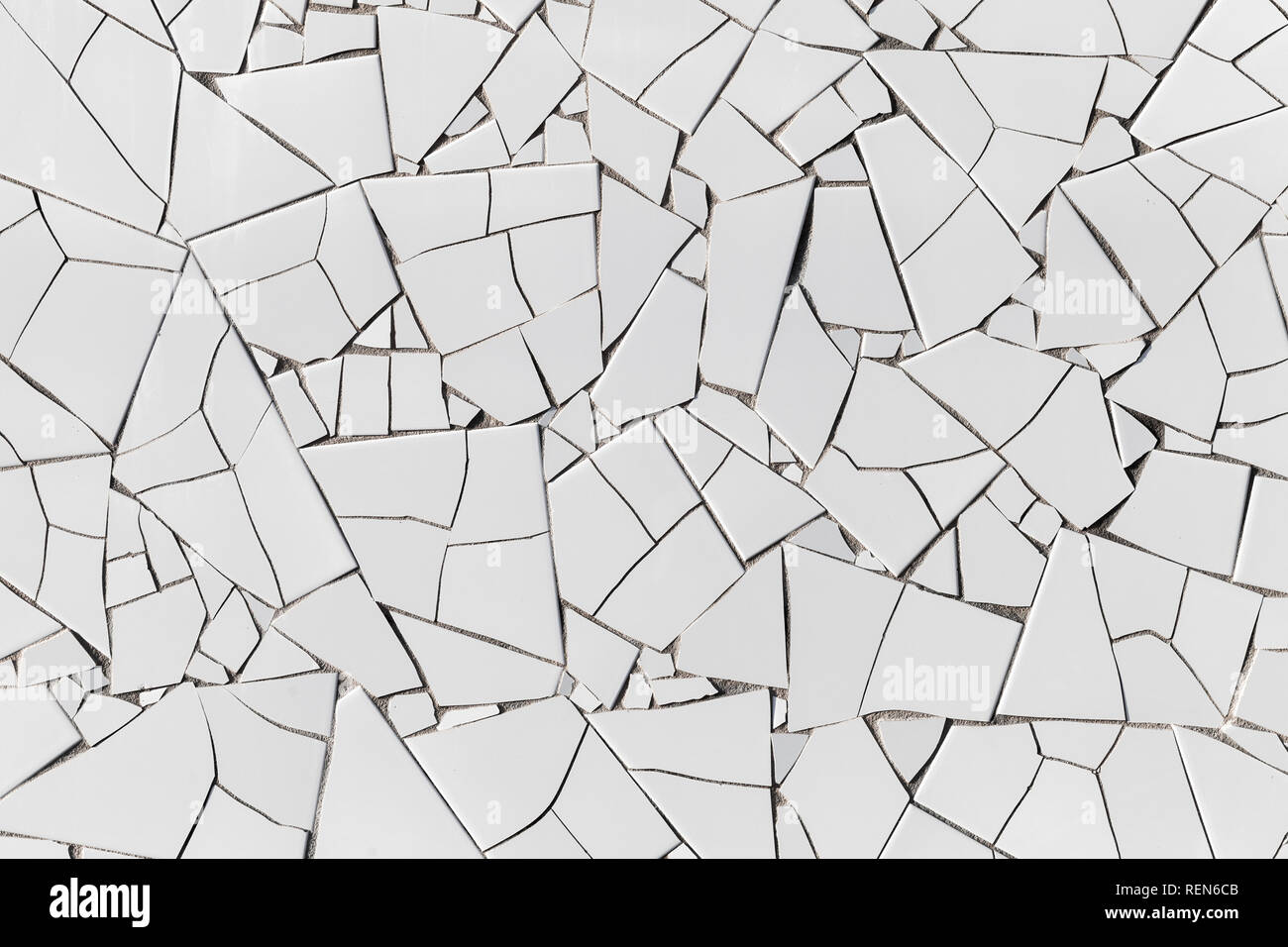 Decorative white mosaic pattern, geometric wall tiling. Background ...
