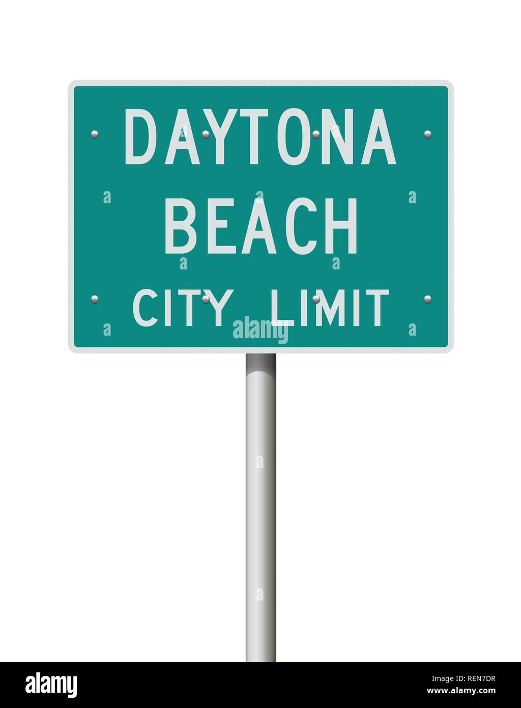 Vector illustration of the Daytona Beach City Limit green road sign ...
