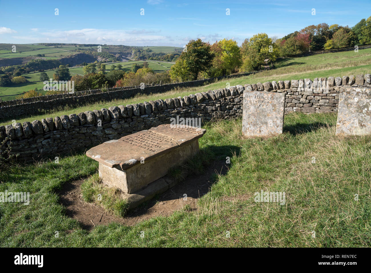 The Riley graves on the outskirts of the historic village of Eyam, Peak ...