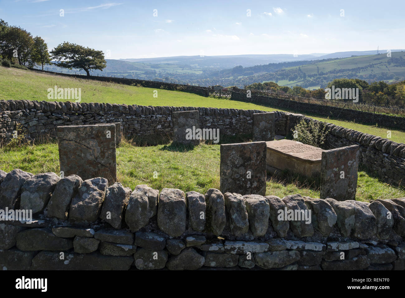 The Riley graves on the outskirts of the historic village of Eyam, Peak ...