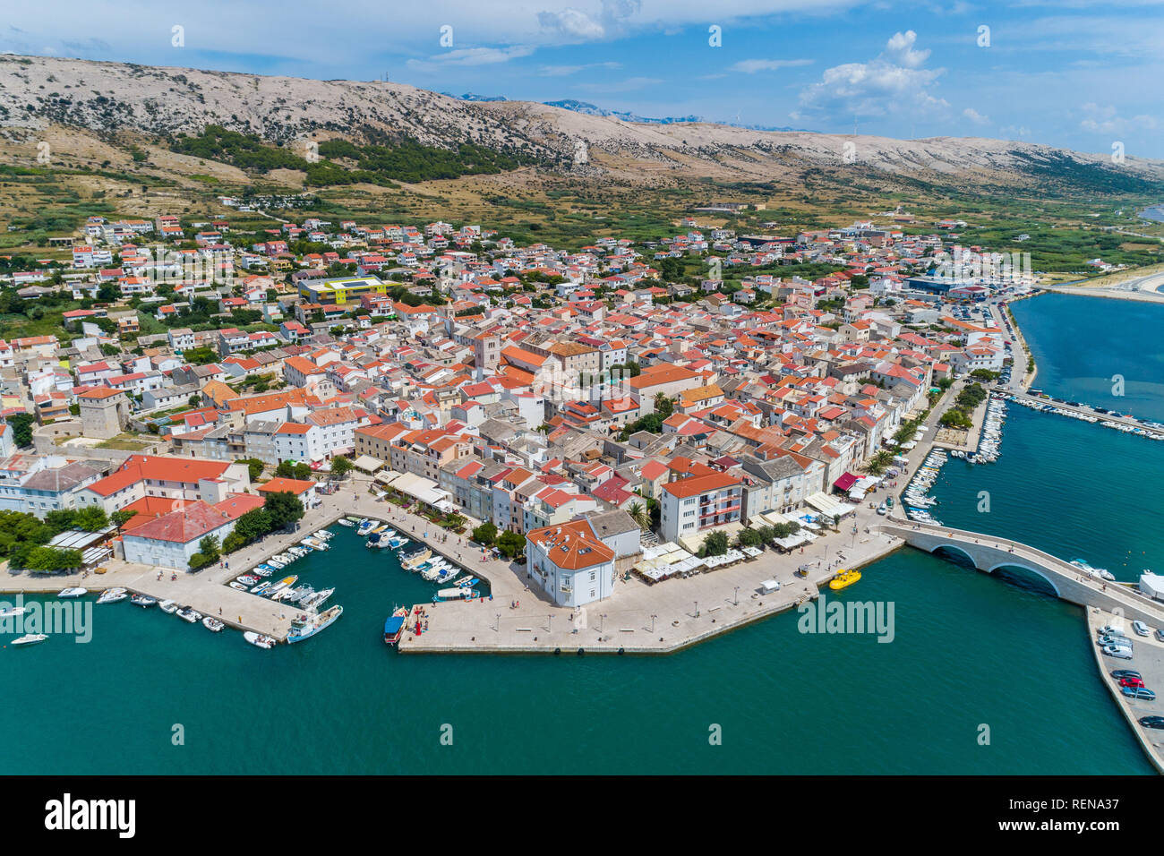 Town of Pag, island Pag, Croatia Stock Photo - Alamy