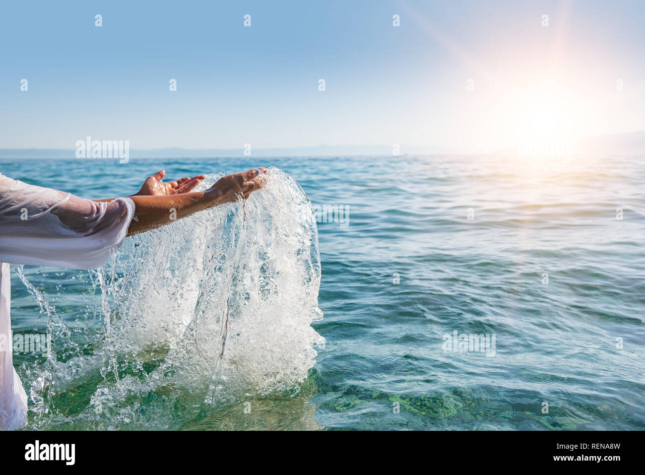 Woman hand water splashing hi-res stock photography and images - Alamy