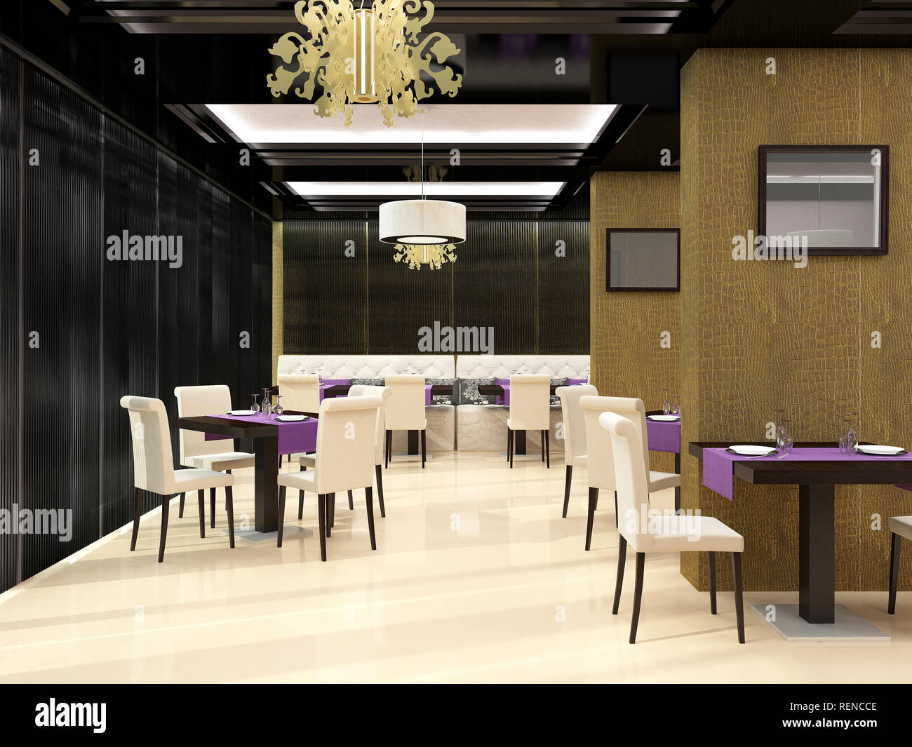 3d render of hotel, bar, restaurant, customer area, storms Stock Photo ...