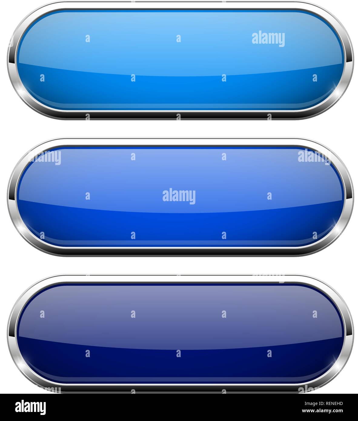 Blue oval web buttons. With metal frame Stock Vector Image & Art - Alamy