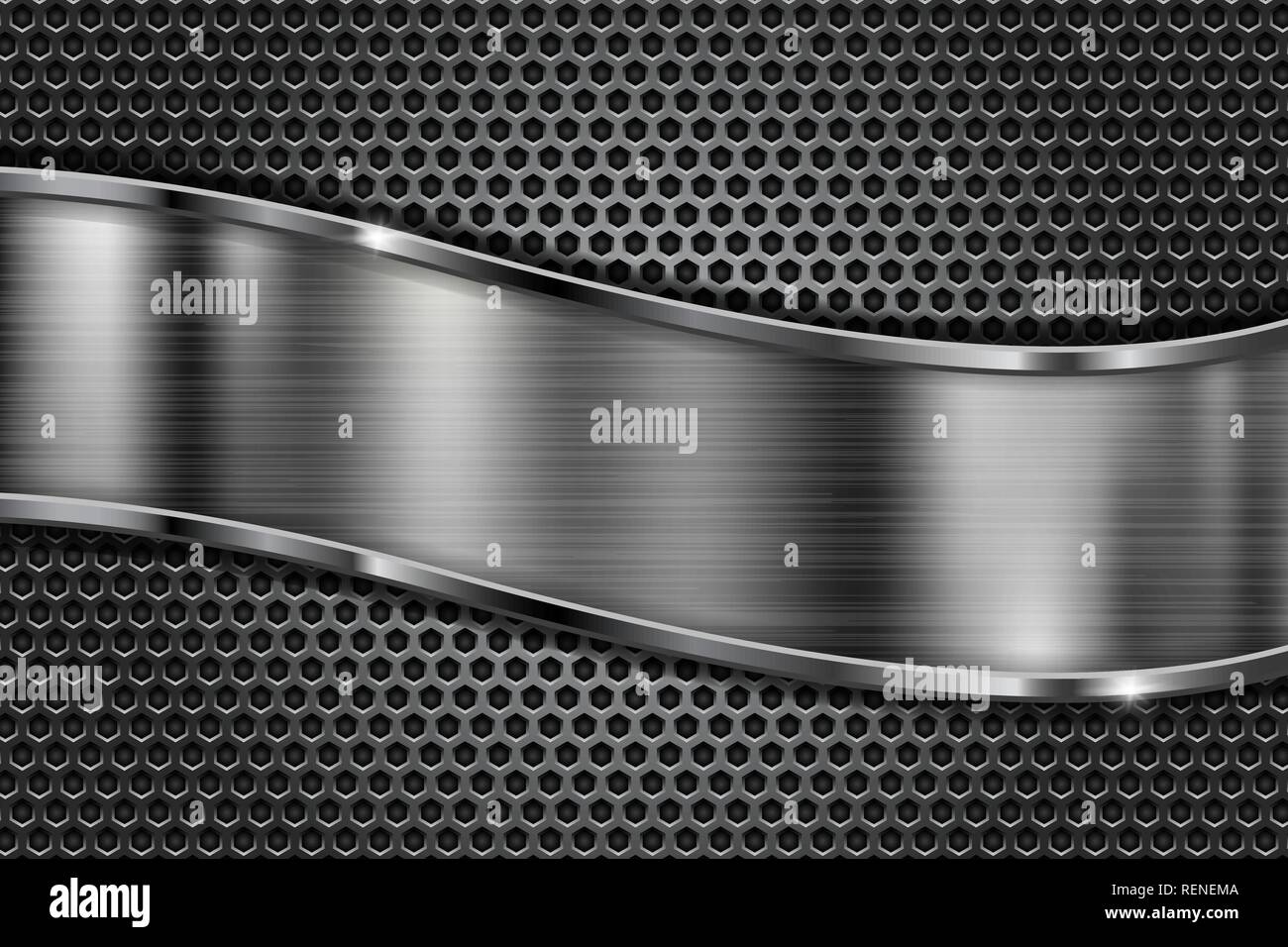 Perforated background with metal shiny wave plate Stock Vector Image ...