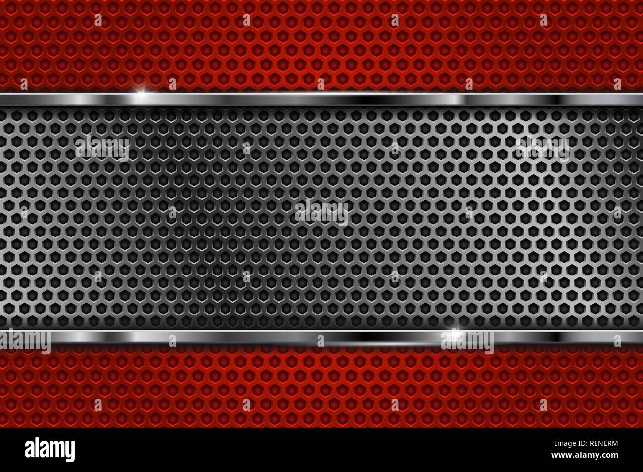 Red perforated texture with silver element Stock Vector Image & Art - Alamy