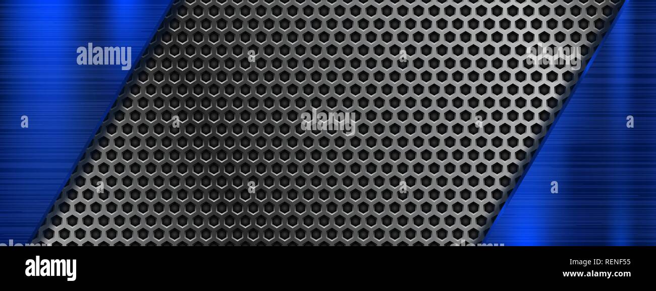 Metal perforated 3d texture with blue elements Stock Vector Image & Art ...