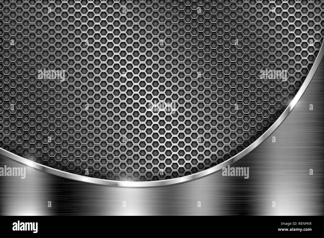 Metal perforated background with brushed iron wave Stock Vector Image ...