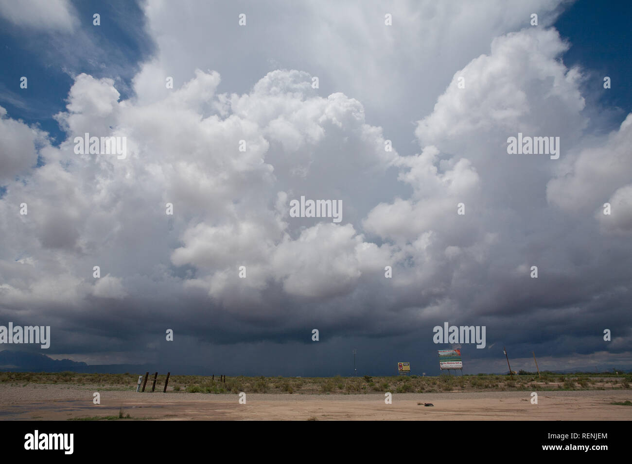 Developing Thunderstorm in the Desert of Southern New Mexico Stock ...