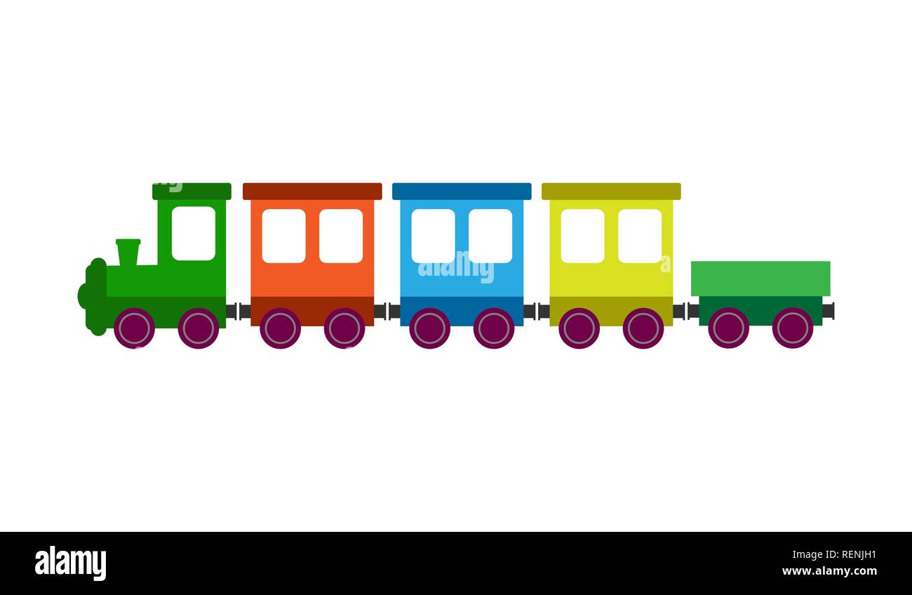 children's color train with a locomotive and wagons Stock Vector Image ...