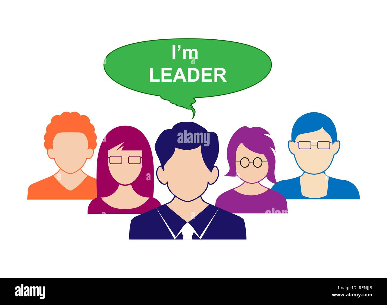 Silhouette man women man leader Stock Vector Images - Alamy