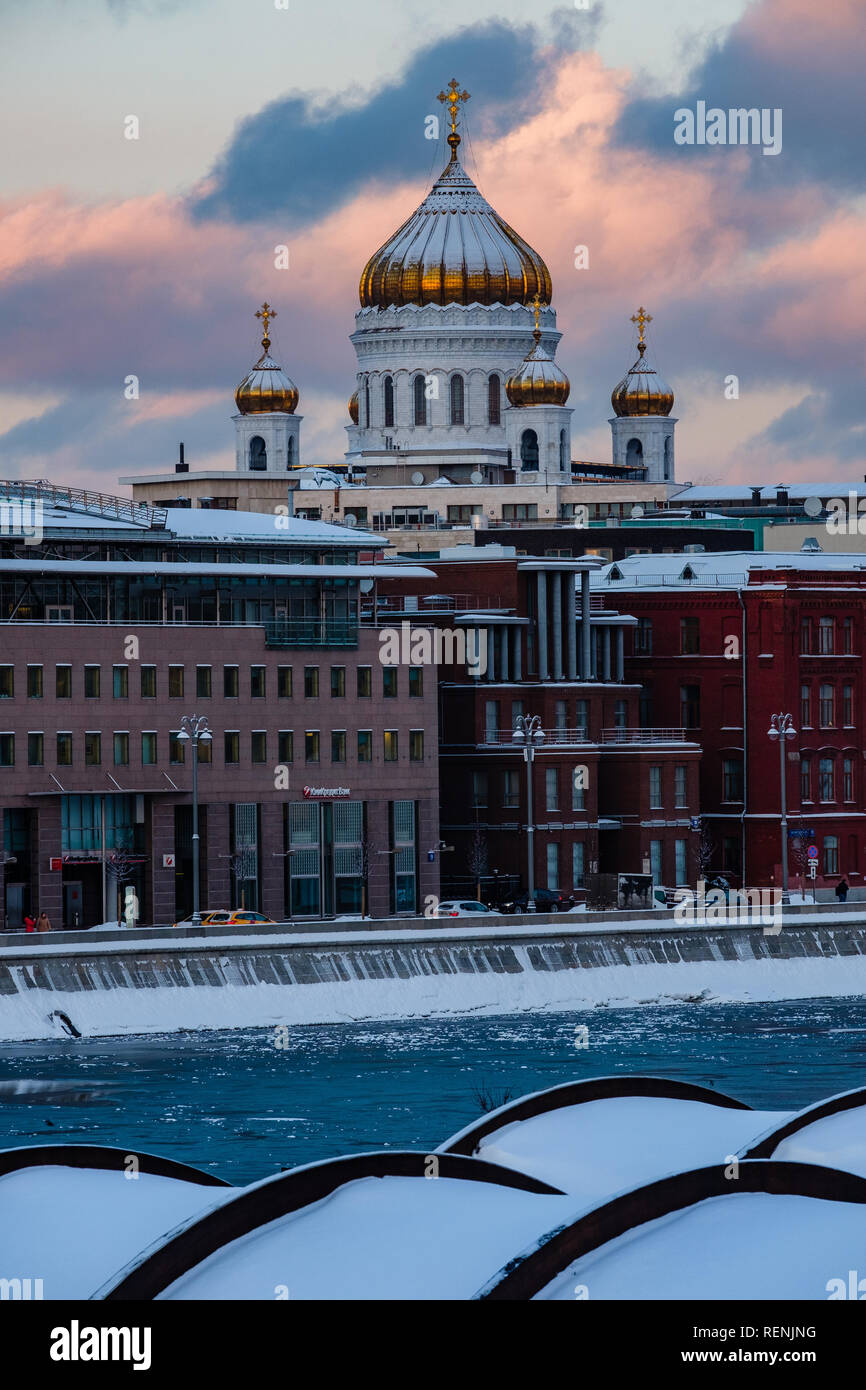 View of the Temple of Christ the Savior in winter Stock Photo - Alamy